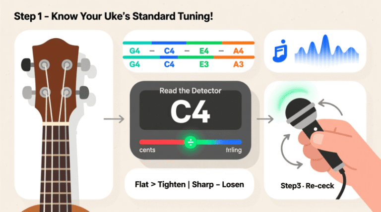 Ukulele Tuning with a Pitch Detector | Simple Steps to Stay in Tune